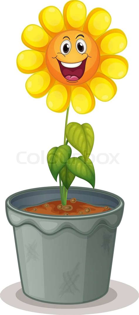 Glad Blomst Stock Vektor Colourbox