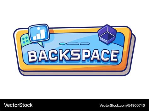 Bright And Engaging Backspace Button Featuring Vector Image