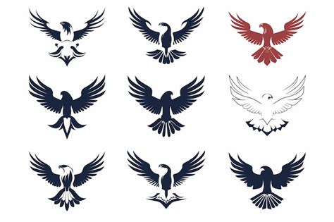 Premium Photo A Set Of Six Different Birds With Different Wings Generative Ai