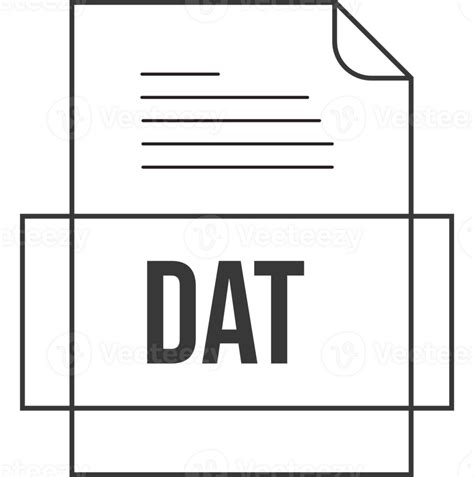 Dat File Icon Crisp Thick Outline Sharp Corners 66500211 Png