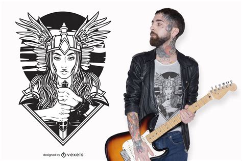 Descarga Vector De Diseño De Camiseta Valkyrie