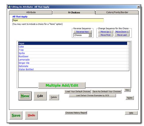 All That Apply Examples Sims Sensory Evaluation Testing Software Cloud