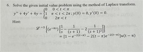 Solved Solve The Given Initial Value Problem Using The