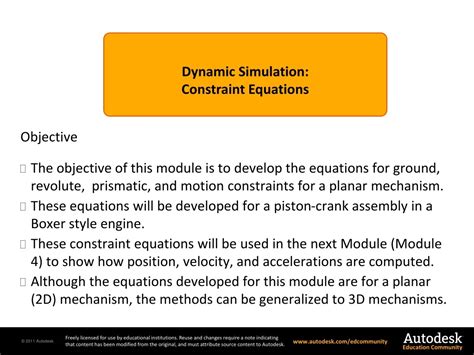 Ppt Dynamic Simulation Constraint Equations Powerpoint Presentation Id8990686