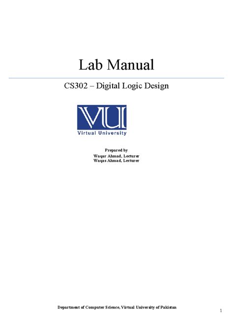 CS Final Labs Comprehensive Digital Logic Design Manual Studocu