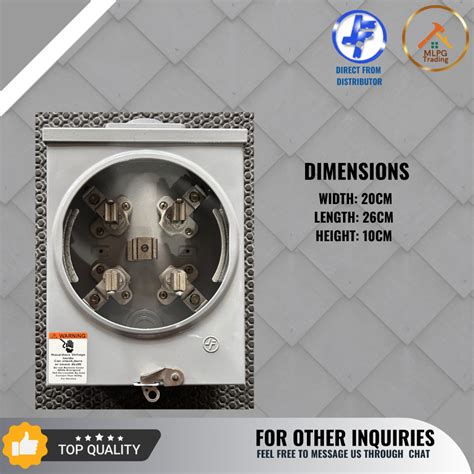 Heavy Duty Rectangular Meter Base Socket St5 4 Jaws 1 1 4 1 1 2 2 Hub By Jfi Shopee