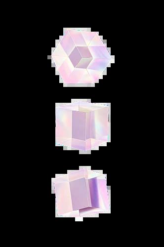 3d立体炫彩几何正方体玻璃元素 花瓣网