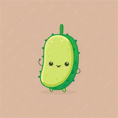 Premium Photo Kawaii Cucumber Funny Vegetables Cartoon Character