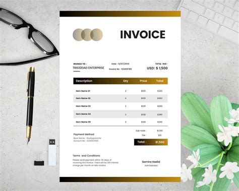 Invoice Template Minimalist Business Invoice Small Business Etsy