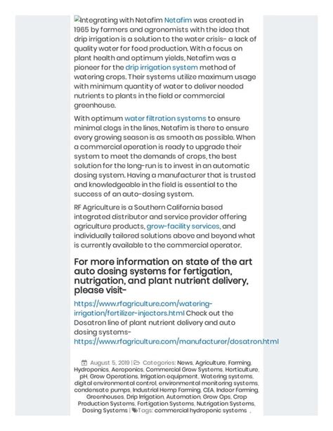 Automated Plant Nutrient Delivery Systems Pdf Agriculture Industries