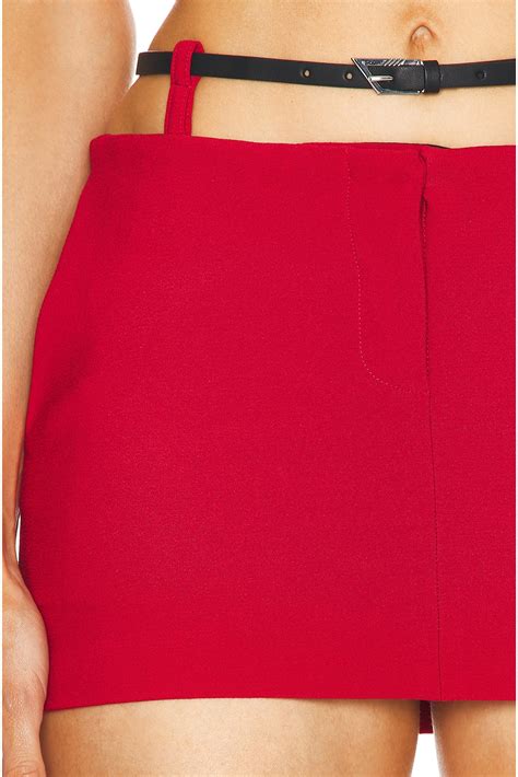The Attico Mini Skirt In Vibrant Red Fwrd