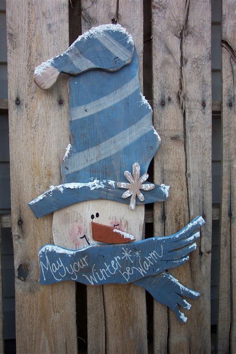 Winter Greetings Snowman Wood Craft Pattern For Winter And By