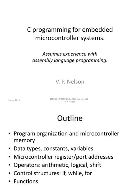 C Programming For Embedded System Applications Pdf Computers
