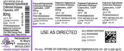 Propranolol Hydrochloride Extended Release Capsules Usp Rx Only