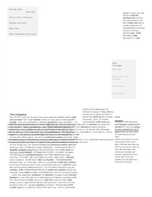 Fillable Online Zoyrb Real Valid Australian Visa Credit Card Numbers And Security Code Fax Email