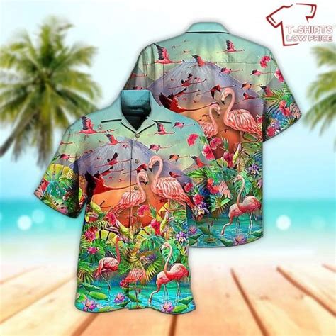 Flamingo River Tropical Hawaiian Shirt Aloha Shirt T Shirts Low Price