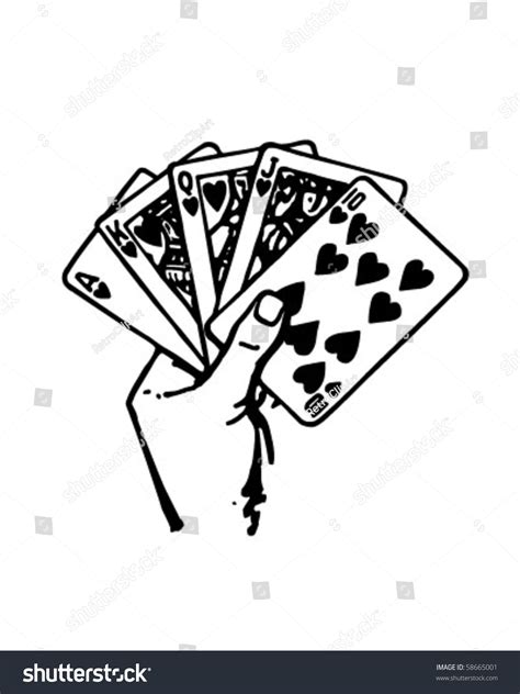 Hand Cards Retro Clip Art Stock Vector Royalty Free 58665001