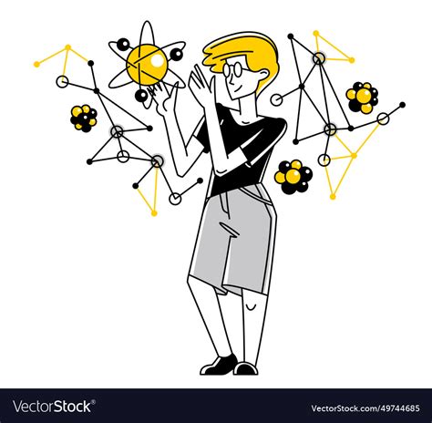Physicist Working On Some Theoretical Physics Vector Image