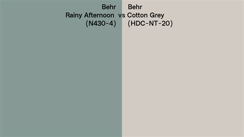 Behr Rainy Afternoon Vs Cotton Grey Side By Side Comparison
