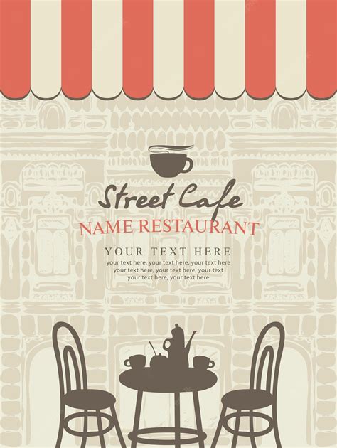 Premium Vector Poster For Street Cafe