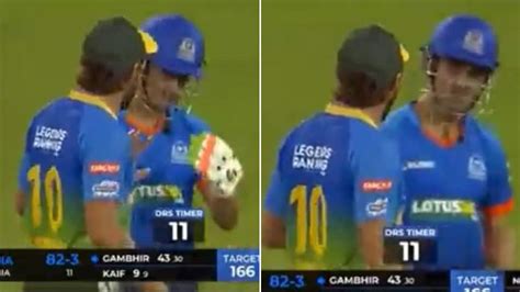 Watch Shahid Afridi Asking Gautam Gambhir For Drs Call During Llcs