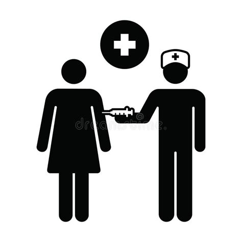 Vaccine Icon Vector With Injection Syringe Person Symbol For Virus