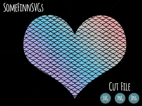 Mermaid Scale Heart Graphic By Somefinngraphics · Creative Fabrica