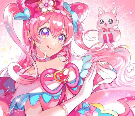 Nagomi Yui Cure Precious And Kome Kome Precure And 1 More Drawn By