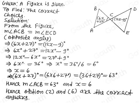 Solved Based On The Following Figure Determine Which Values Below Are