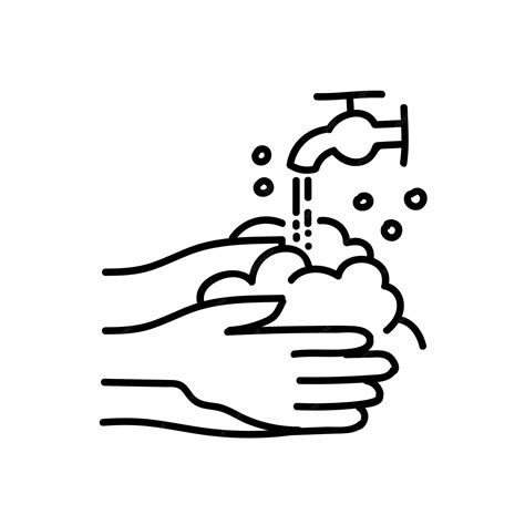Premium Vector Hand Washing Icon Hand Drawn Vector Illustration