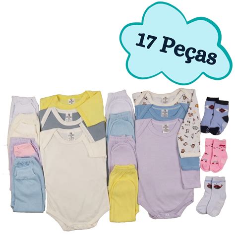 Kit C17 Pçs Roupas De Bebê Maternidade Enxoval Promoção Shopee Brasil