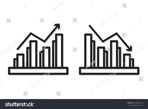 Workflow Bars Increase Arrow Silhouette Style Stock Vector Royalty