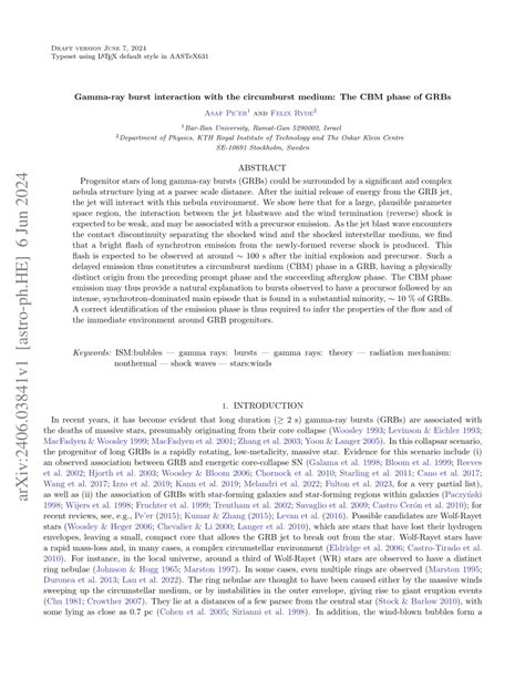 Pdf Gamma Ray Burst Interaction With The Circumburst Medium The Cbm Phase Of Grbs