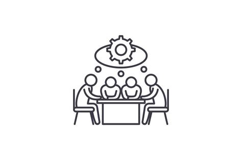 Brainstorming Line Icon Concept Tareas