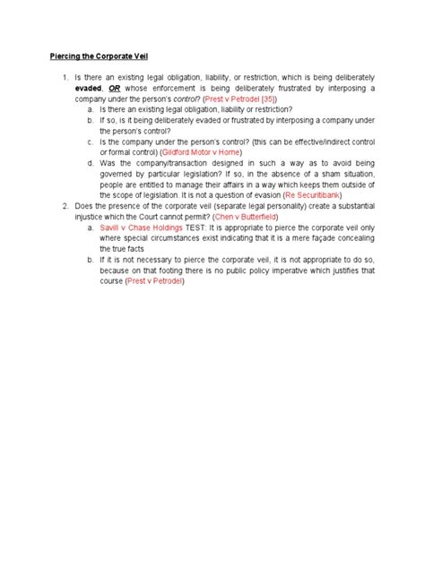 Piercing Corporate Veils Pdf