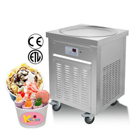 Kolice Commercial Fried Ice Cream Rolled Machine Single Round Pan ETL Certified