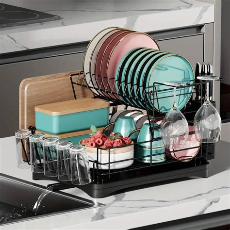 Dish Drying Rack Drainboard Large Dish Rack Drainboard Set Temu