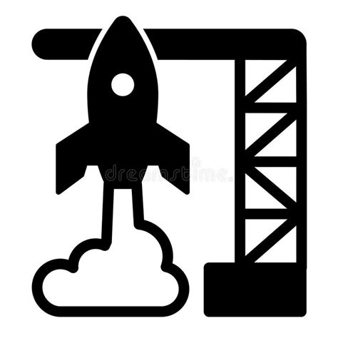 Rocket Launch Solid Icon Cosmos Concept Vector Graphics Stock Illustration Illustration Of