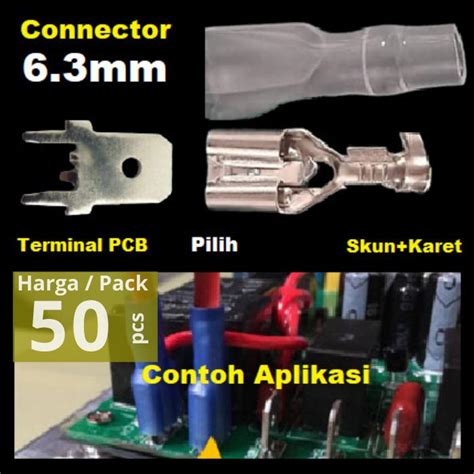 Jual Grosir Pack Terminal Pcb Connector Gepeng Soket Skun 63mm