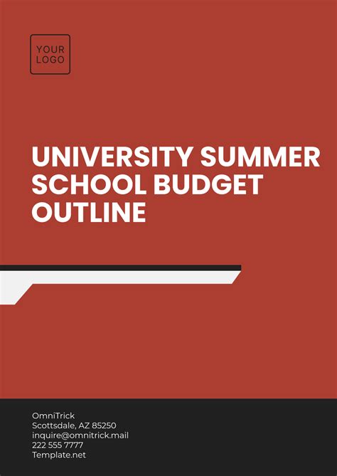 Free University Summer School Budget Outline Template To Edit Online