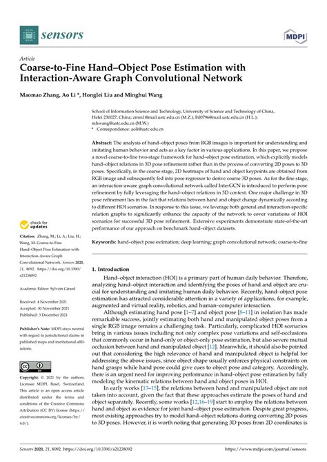 PDF Coarse To Fine HandObject Pose Estimation With Interaction Aware Graph Convolutional Network