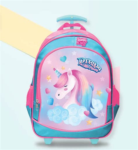 תיק גן טרולי עם גלגלים חד קרן