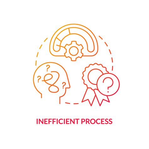 Inefficient Process Red Gradient Concept Icon Unproductive Management