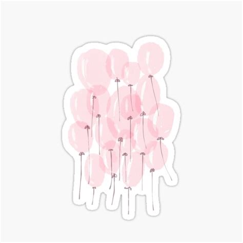 Watercolor Pink Air Balloons Sticker By Photokot Redbubble