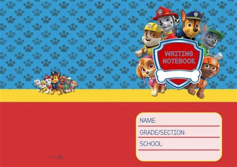 Paw Patrol Notebook Cover Sample Notebook Cover Design Notebook