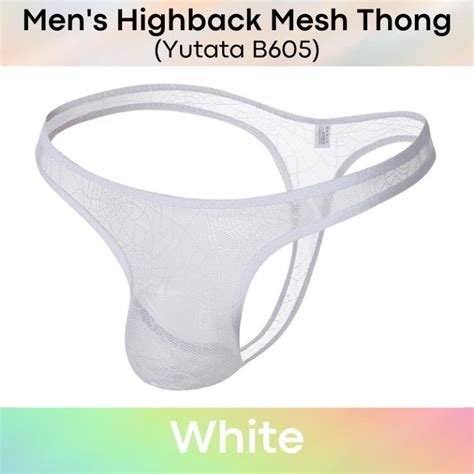 Mens Thong High Back Spider Web Mesh Thong Underwear Yutata B605