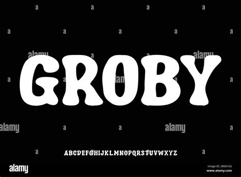 Bold Retro Groovy Style Alphabet Typeface Display Font Vector Unique