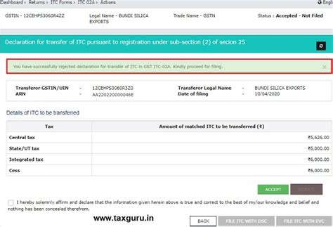 All About Filing Of Form Gst Itc 02a With Faqs