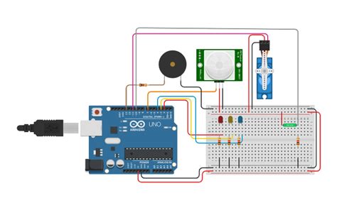 Circuit Design Tugas Pertemuan 13 Rangkaiaan Sensor Pir Dan Tilt Sensor Tinkercad