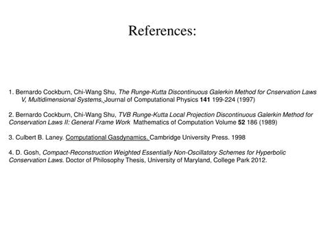 ppt discontinuous galerkin methods for solving euler equations